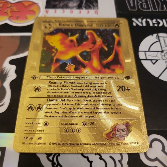Other | 1st Edition Blaines Charizard Gold Foil Card With No Damage Nm ...